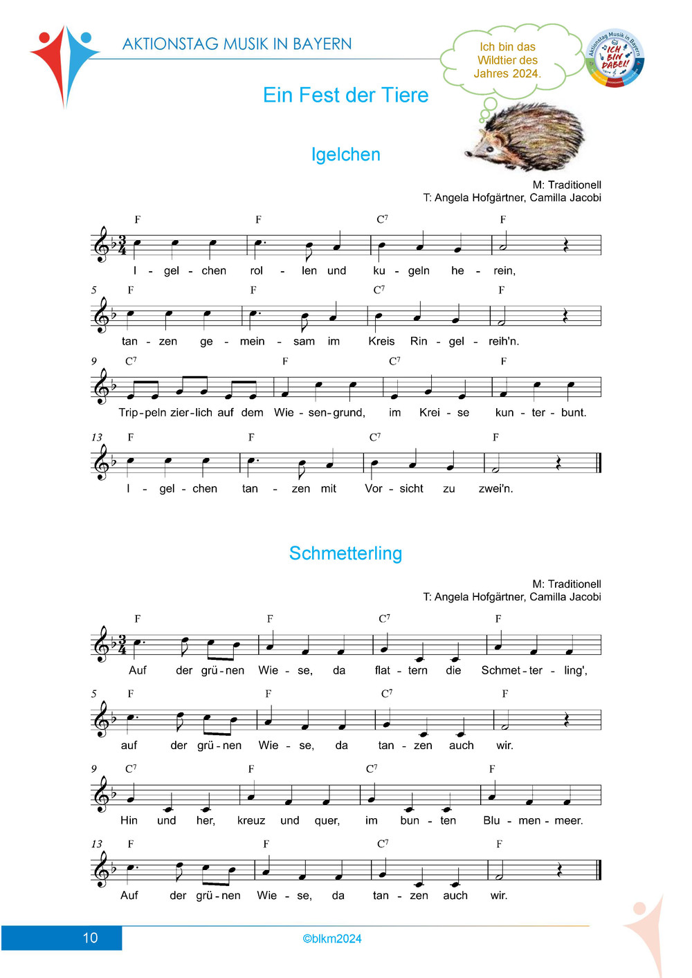 lied materialien t angela hofgärtner und camilla jacobi m traditionell ein fest der tiere ...